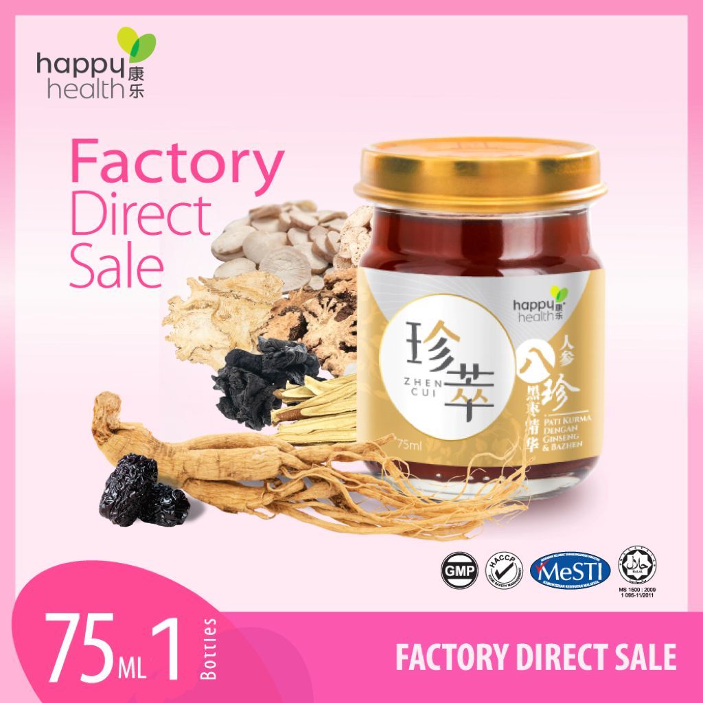 Happy Health® Zhen Cui Essence of Dates with Ginseng & Ba Zhen (75ml X ...