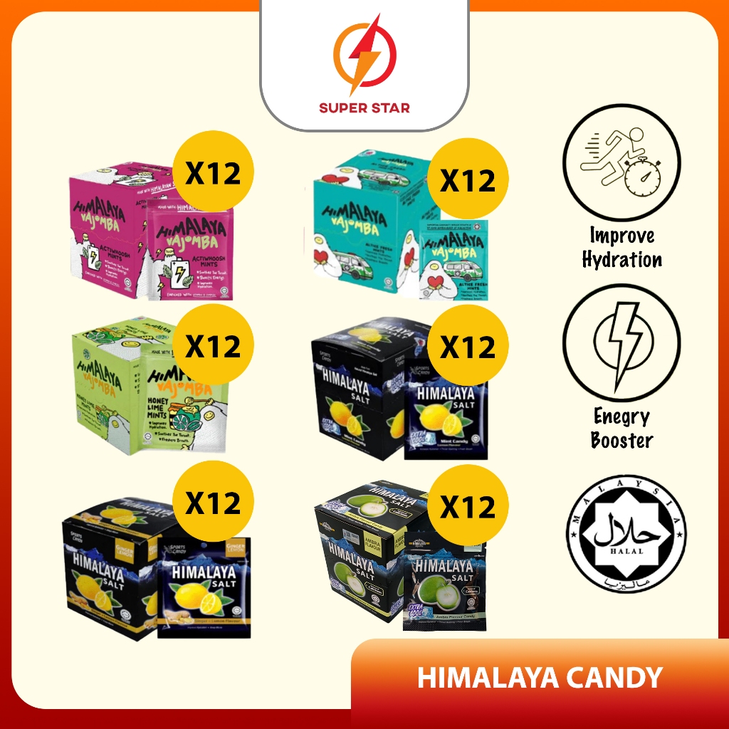 Himalaya Salt Sports Candy Vajomba 15g x 12 Packets x 12 Box (1 Carton ...