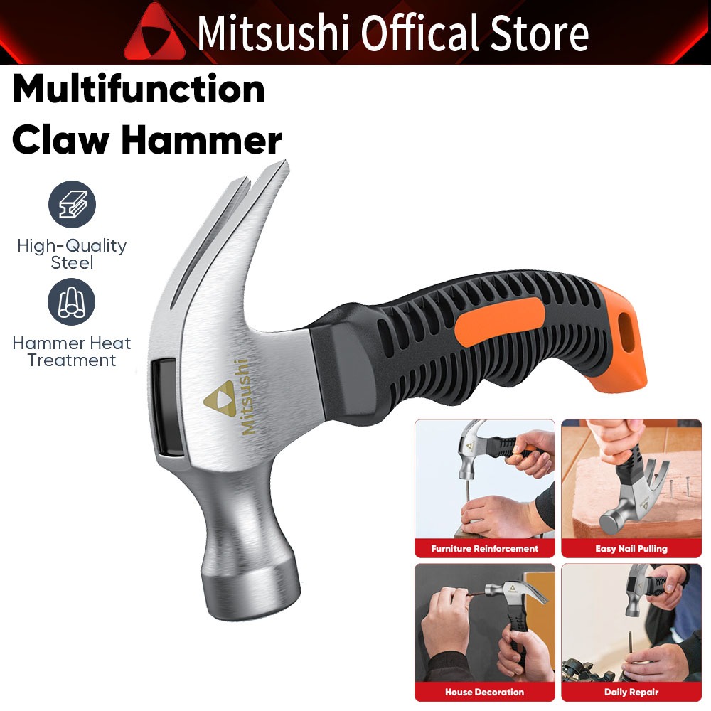 Mitsushi Hammer Claw Mini Stubby Small Hammer Insulated Handle Nail ...
