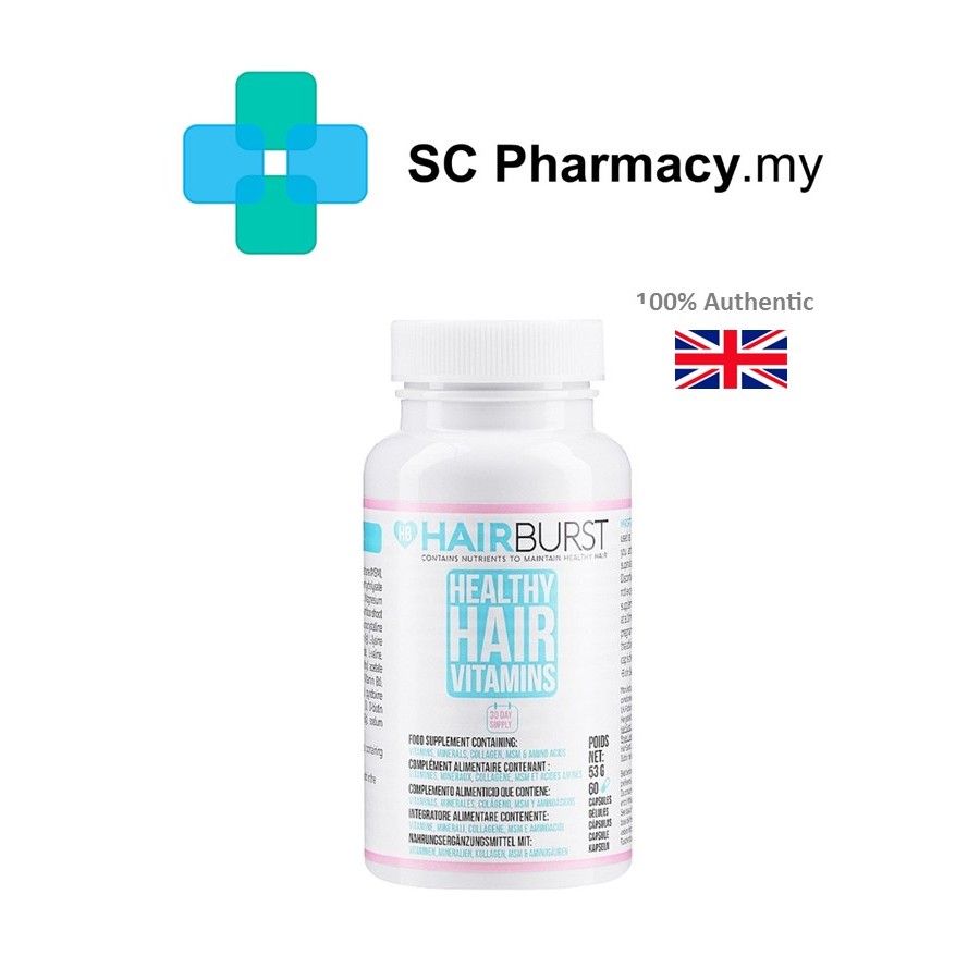 [Made in UK] Hairburst Healthy Hair Vitamins x60 Hair Growth Supplement ...