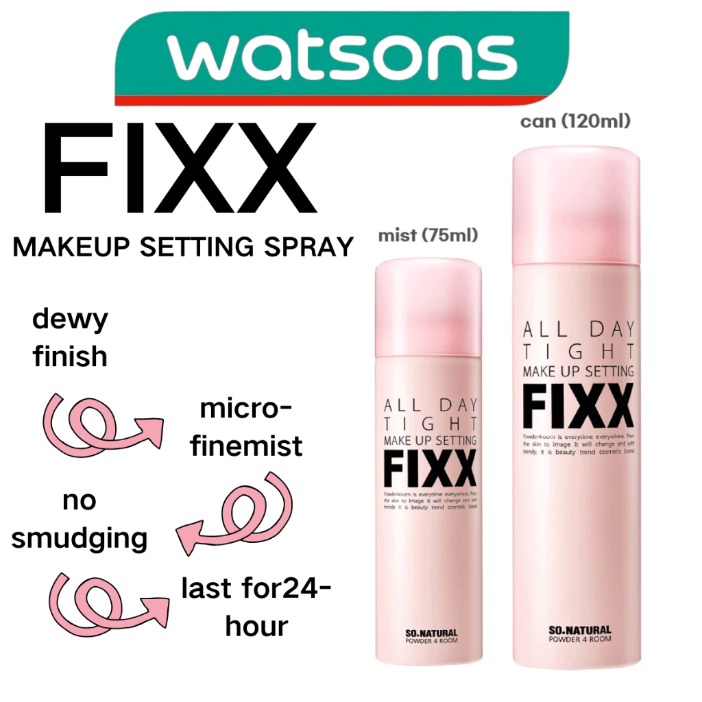 So Natural All Day Tight /Water Glow /Real Matte Makeup Setting 75ml ...