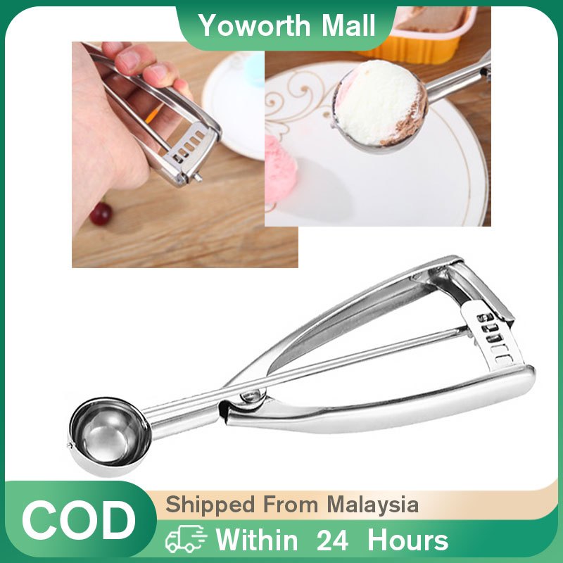 2.5cm Stainless Steel Ice Cream Scoop / Cookie Dough Scoop / Mashed ...