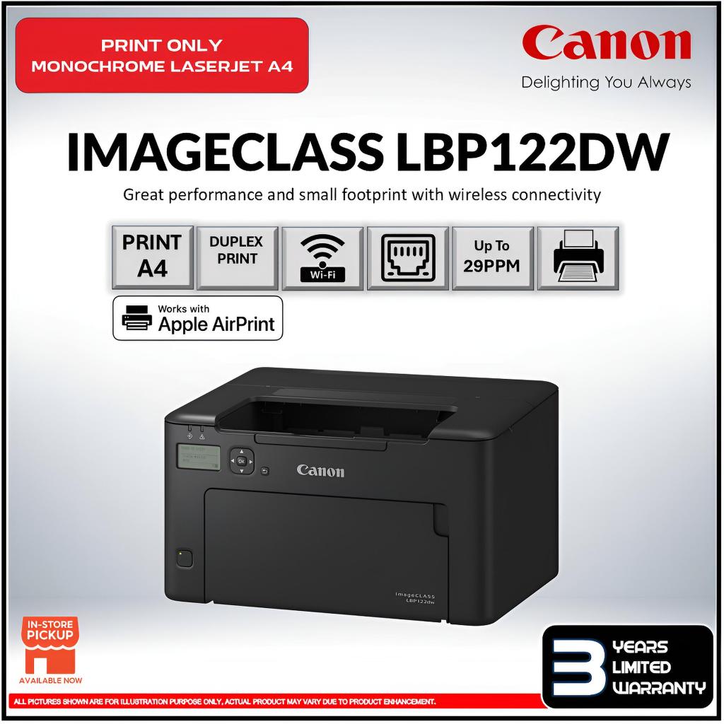 Canon imageCLASS LBP122DW A4 WI-FI Monochrome Laser Printer – Auto ...
