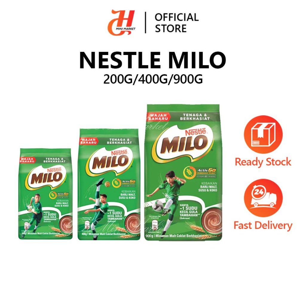 Nestle Milo Activ-Go [200G/400G/900G] Chocolate Malt Powder Soft Pack ...