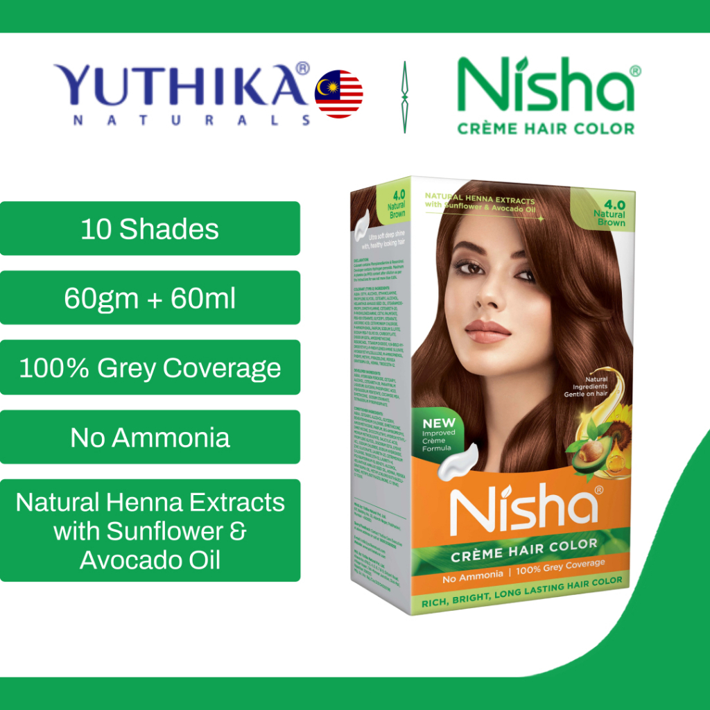 Nisha Crème Hair Color, Permanent Hair Dye Color, 100% Grey Coverage ...