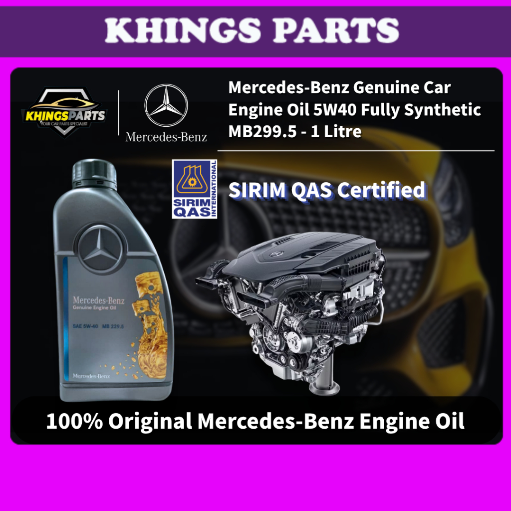 Original Mercedes 5W40 Fully Synthetic Car Engine Oil 1Litre MB229.5 ...