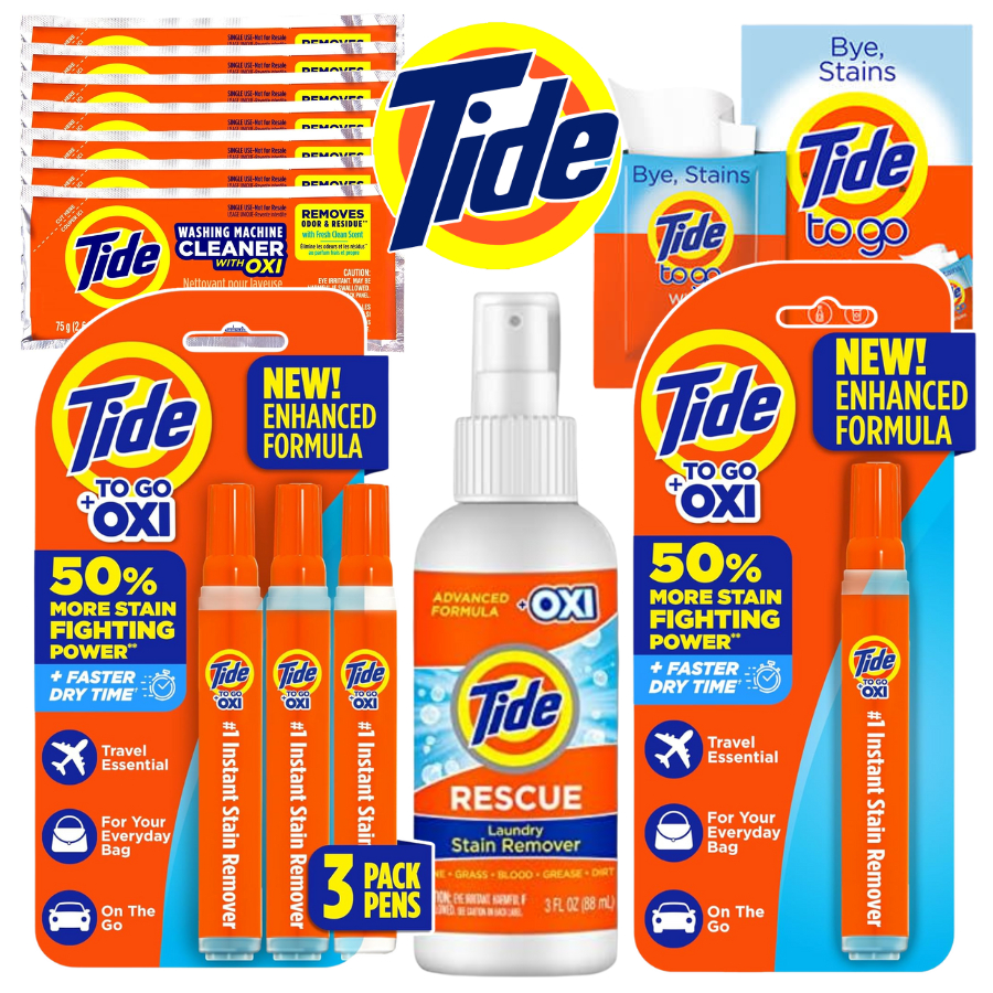 TIDE Instant Stain Remover Pen | Spray | Wipes | Washing Machine ...