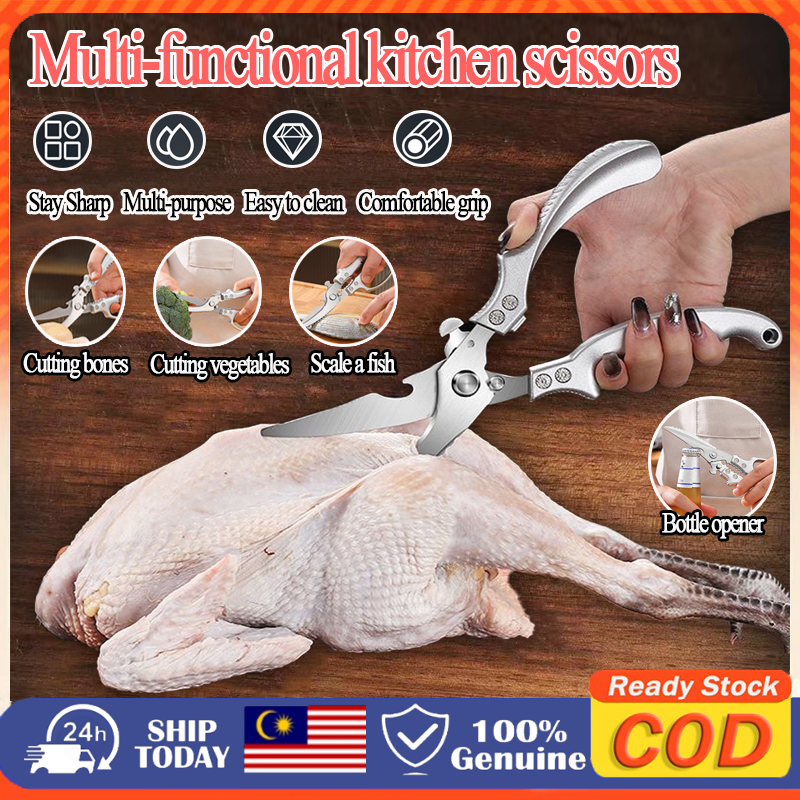 Heavy Duty Kitchen Scissor Stainless Steel Chicken Fish Bone Scissor ...