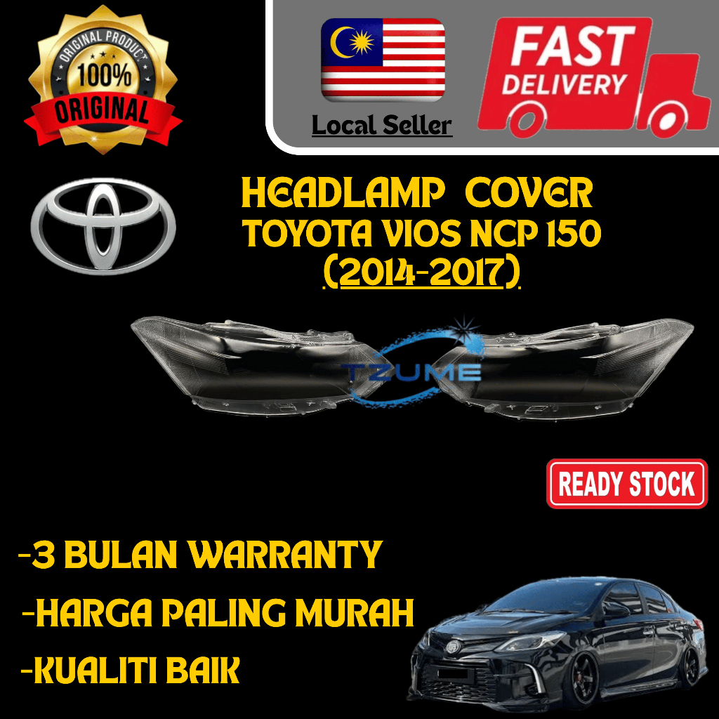 Toyota Vios NCP 150 (2014-2017) Headlamp Cover OEM / Headlight LENS ...