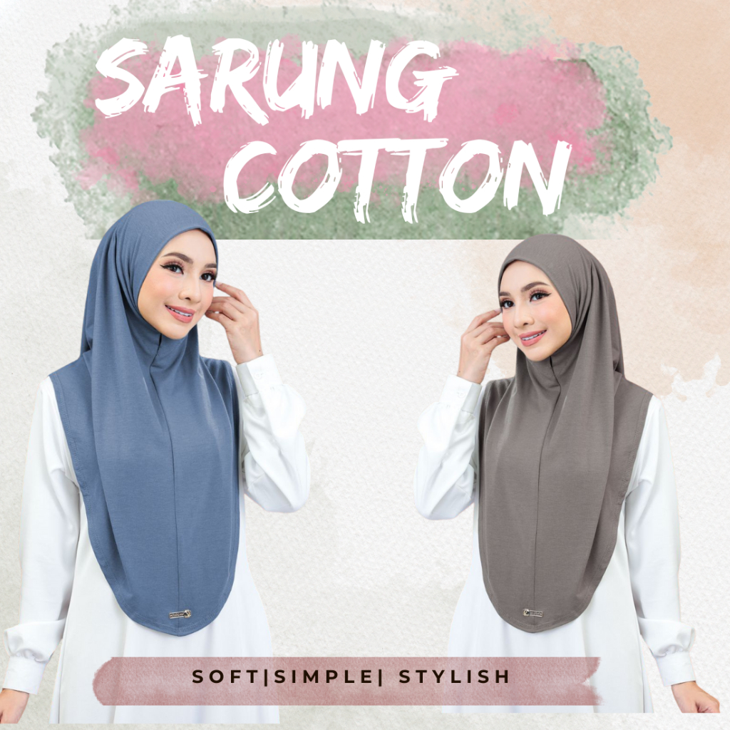 TUDUNG SARUNG COTTON PREMIUM PLAIN SIZE M DAN L ANTI TEMBAM SAUK NEW ...