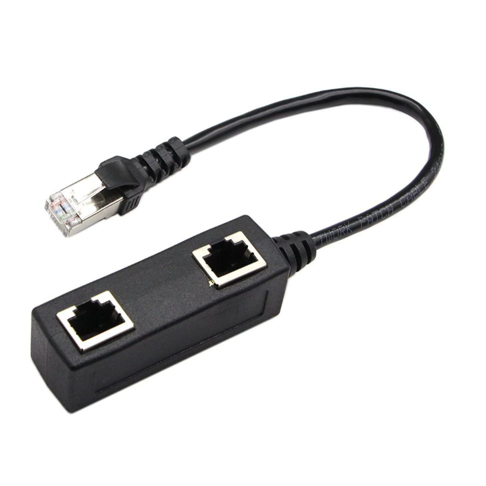 (AMPMECH) RJ45 SPLITTER ADAPTER LAN ETHERNET 1 TO 2 PORT SPLITTER CABLE ...