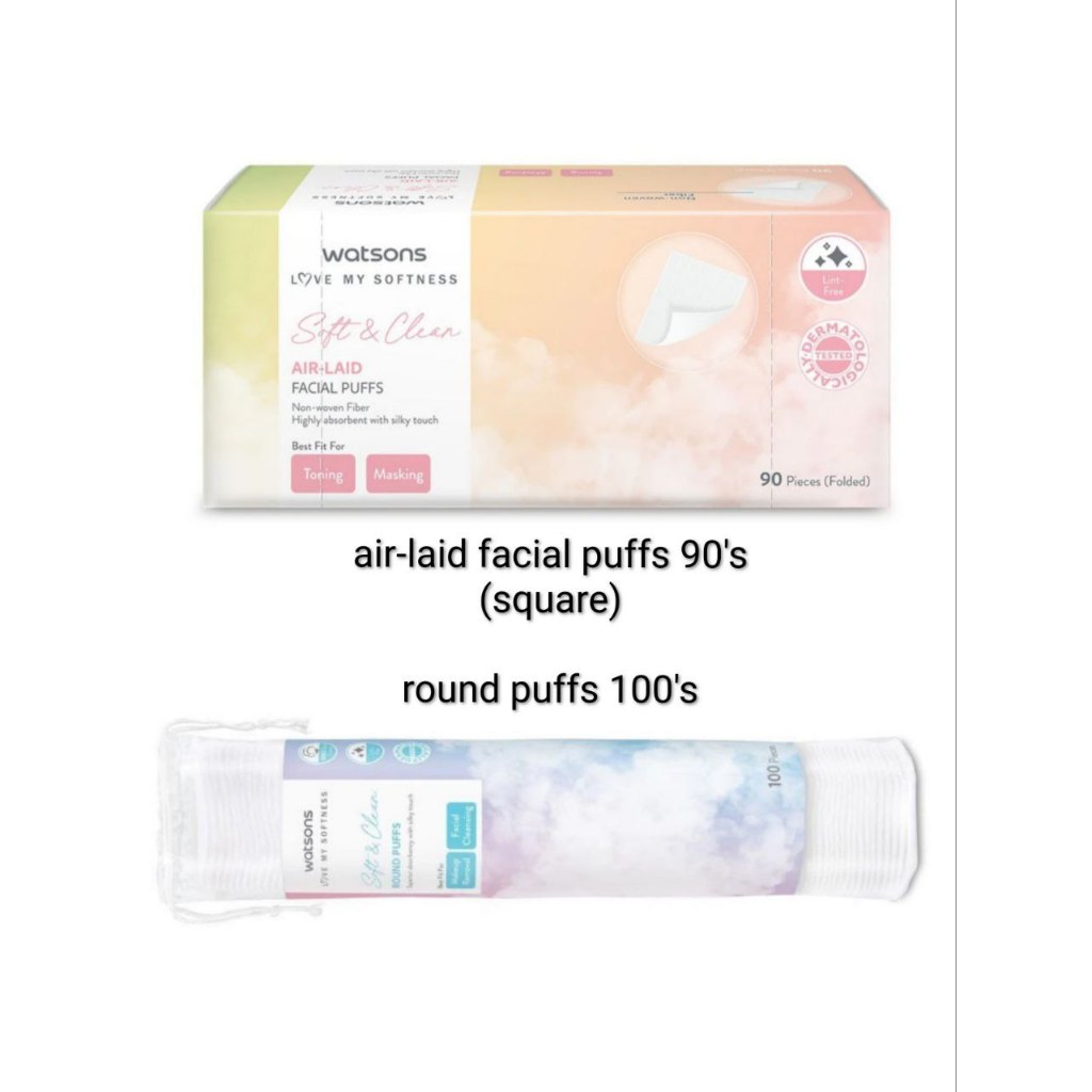 Watsons Guardian Square Round Facial Cotton Puffs | Cotton Wool Roll ...