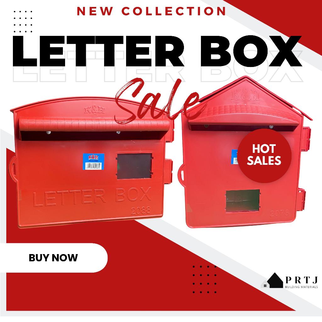 Peti Surat Merah / 2078 & 2088 / Red Plastic Letter Box Outdoor ...