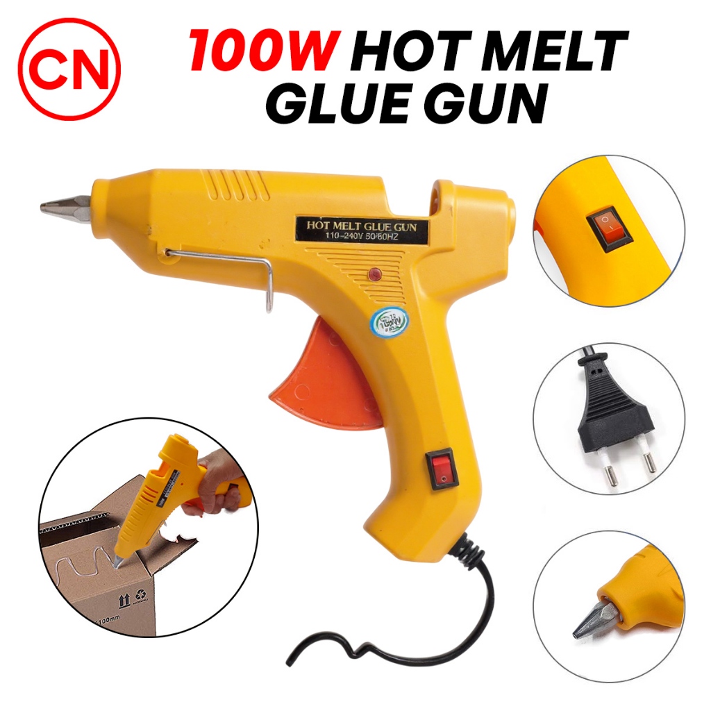 CN Hot Melt Glue Gun 100W / Pistol Gam Panas 100W untuk DIY & Pembaikan ...
