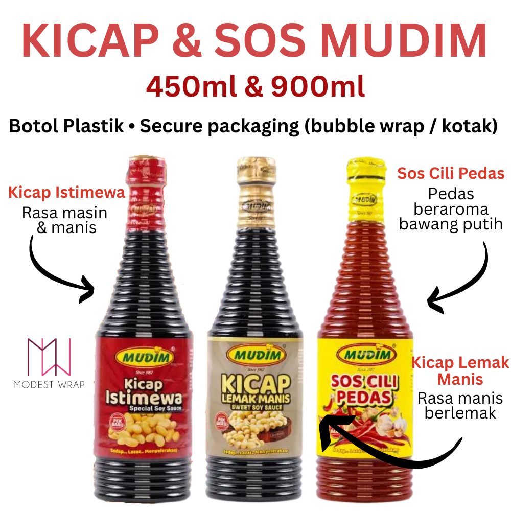 KICAP MUDIM Kicap Istimewa Sos Cili Pedas Lemak Manis Soy Sauce Chili ...