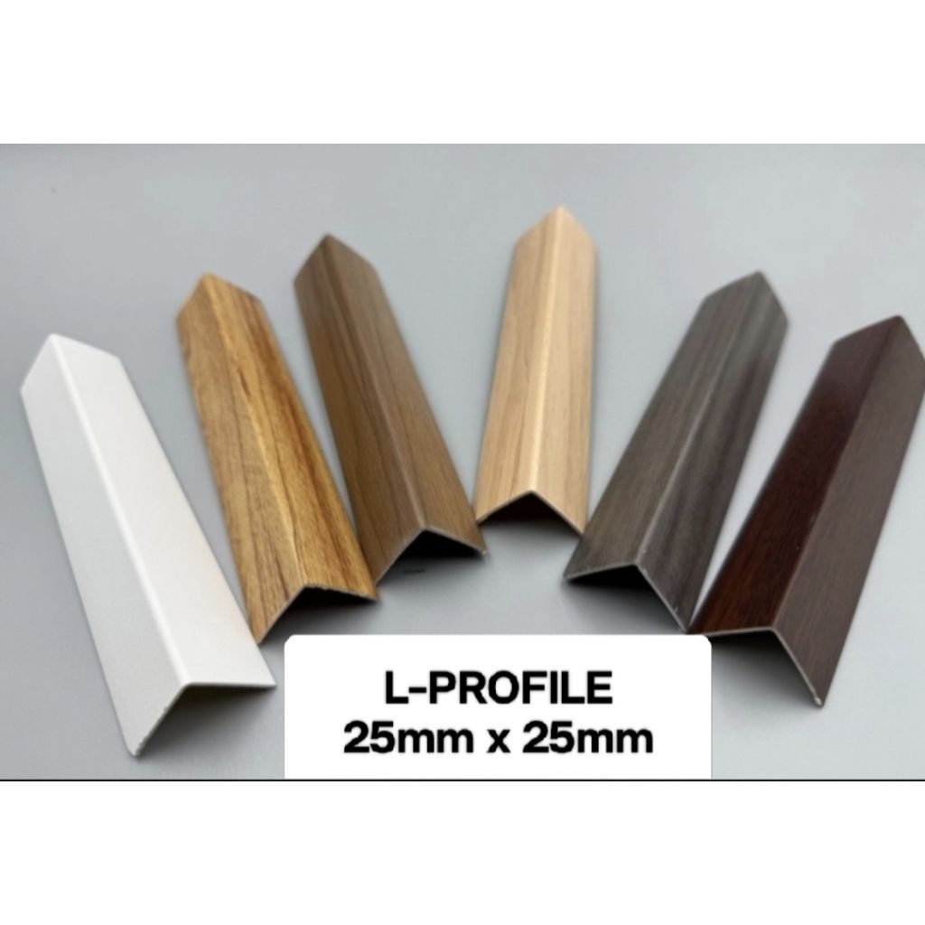 (ready stock)2pcs PVC L-profile 25mm x 25mm skirting /flooring /fluted ...