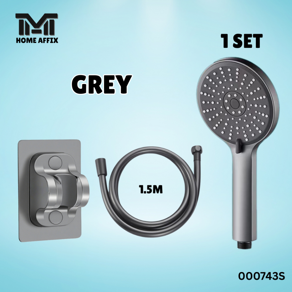 3-in-1 Shower Set (Black)Pressurized Shower Head Showerhead Large Panel ...