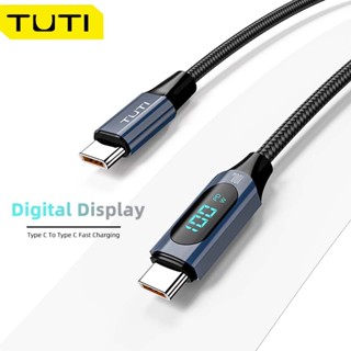 TUTI 100W Type C To Type C Cable 5A Digital Display PD Fast Charger ...