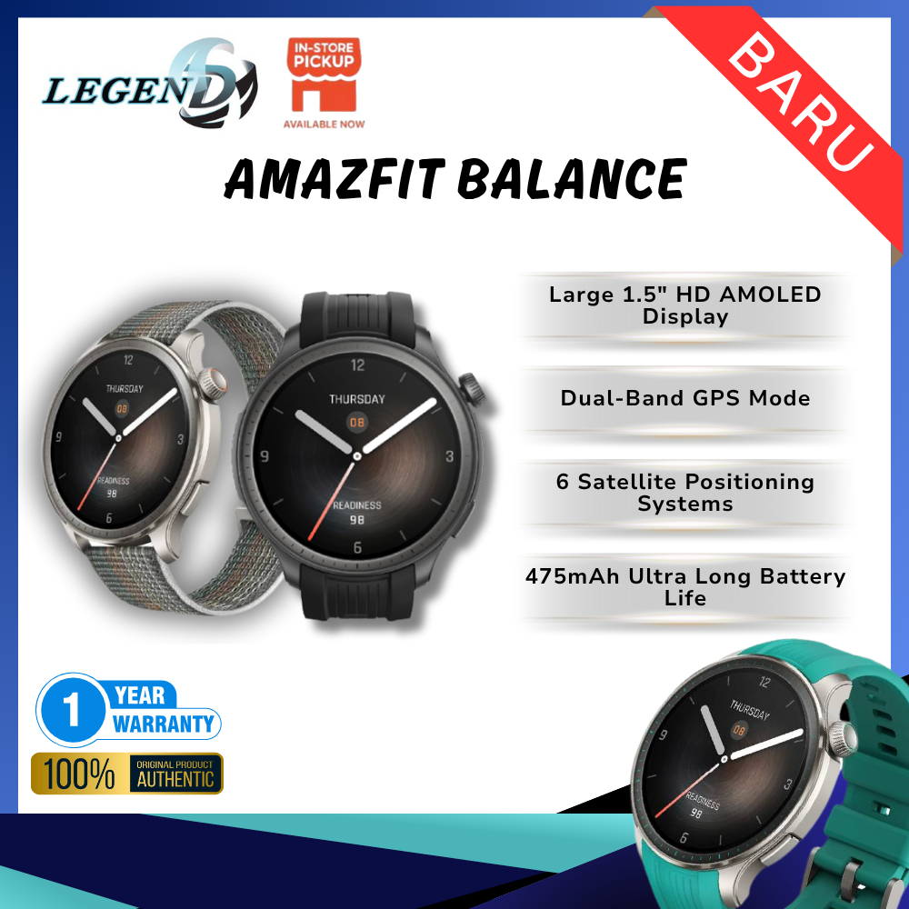 Amazfit Balance Original Smartwatch | Dual-Band GPS | Bluetooth Call ...