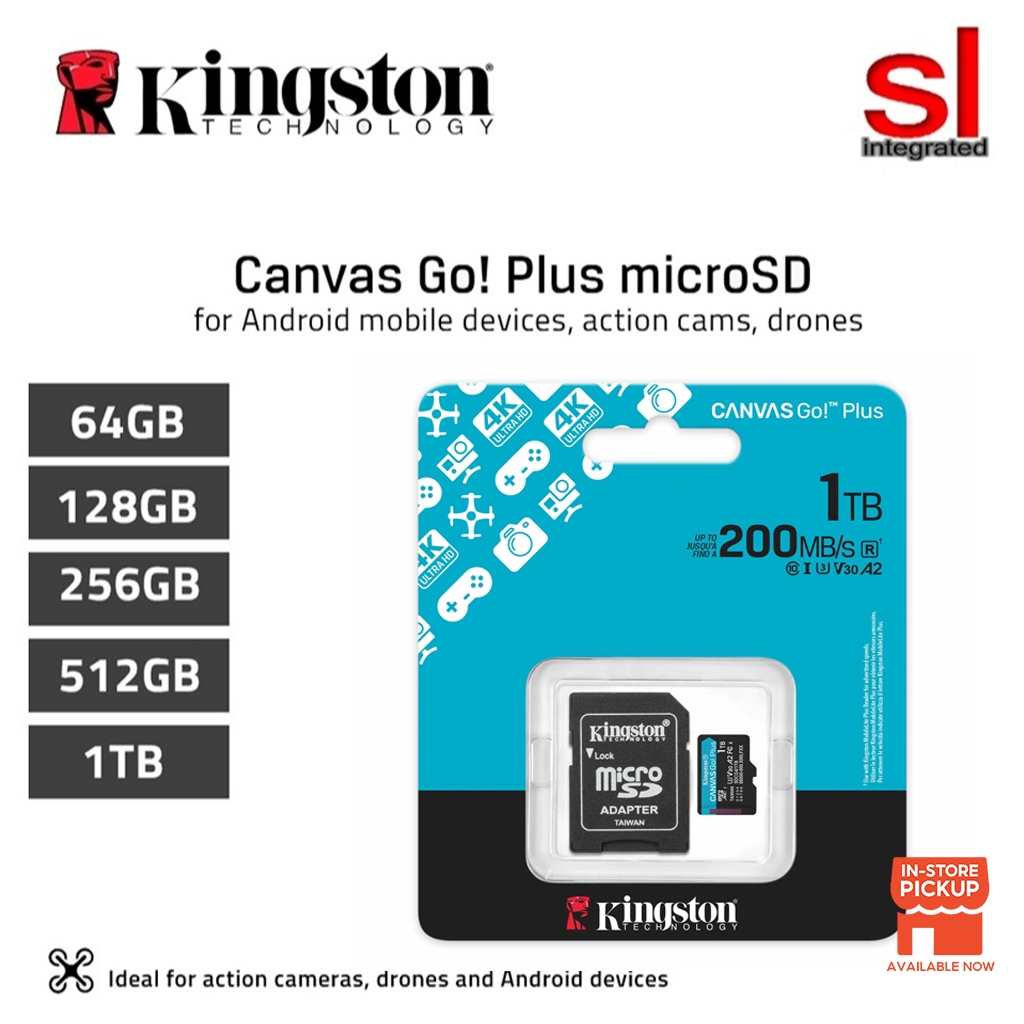 Kingston Canvas Go! Plus microSD (170MB/s)(200MB/s) Class 10 UHS-I ...