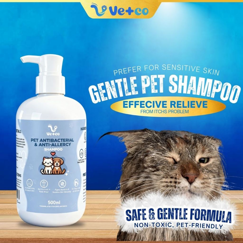 VetCo Pet Antibacterial & Anti Allergy Shampoo Oat & Chamomile Formula ...