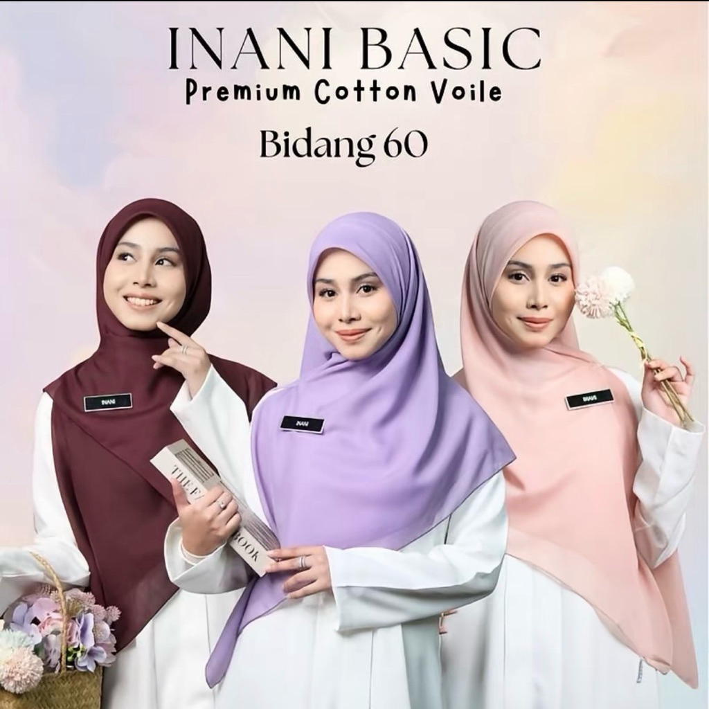BAWAL INANI PLAIN BIDANG 60 PREMIUM COTTON VOILE | Shopee Malaysia