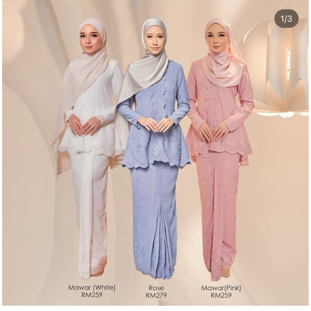 Preloved Minimalace Kebaya Mawar (Pink) | Shopee Malaysia