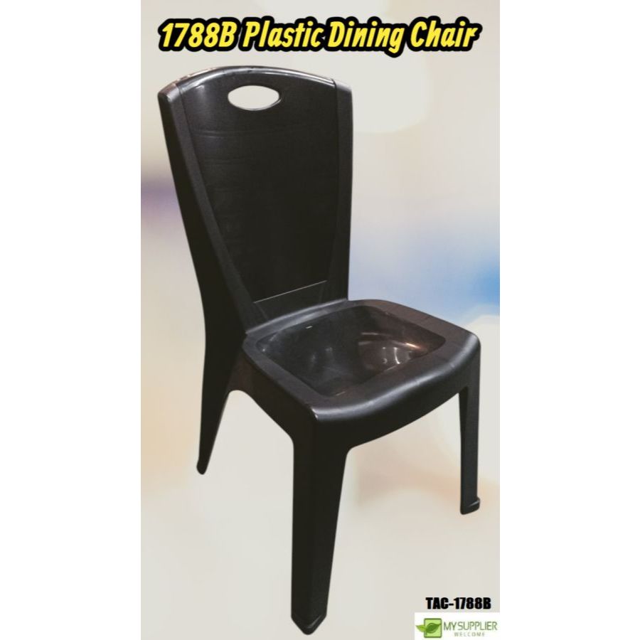 TAC-1788B CSK F1788BL Black Plastic Dining Chair with Slip-Resistant ...