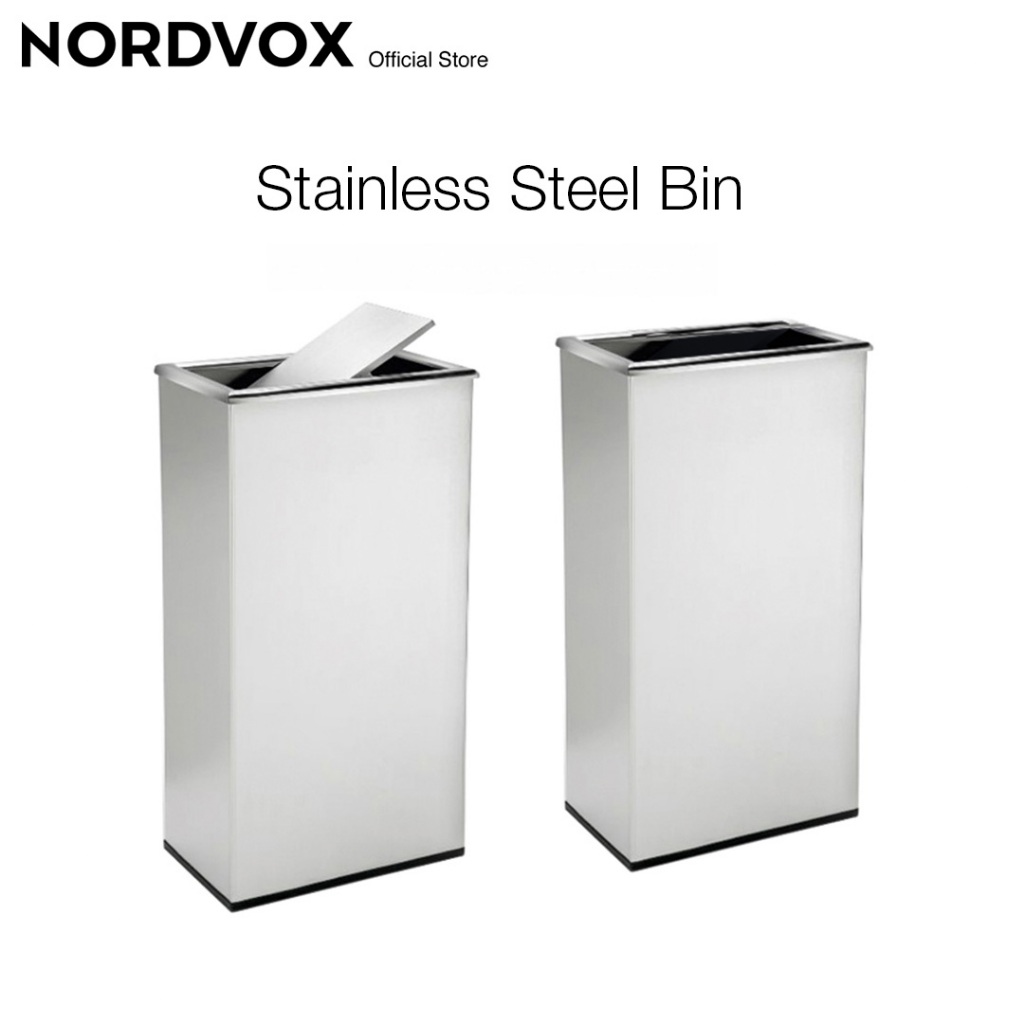 60Litres Stainless Steel Rectangular Flip Top Bin RFT-018/SS /Swing Top ...
