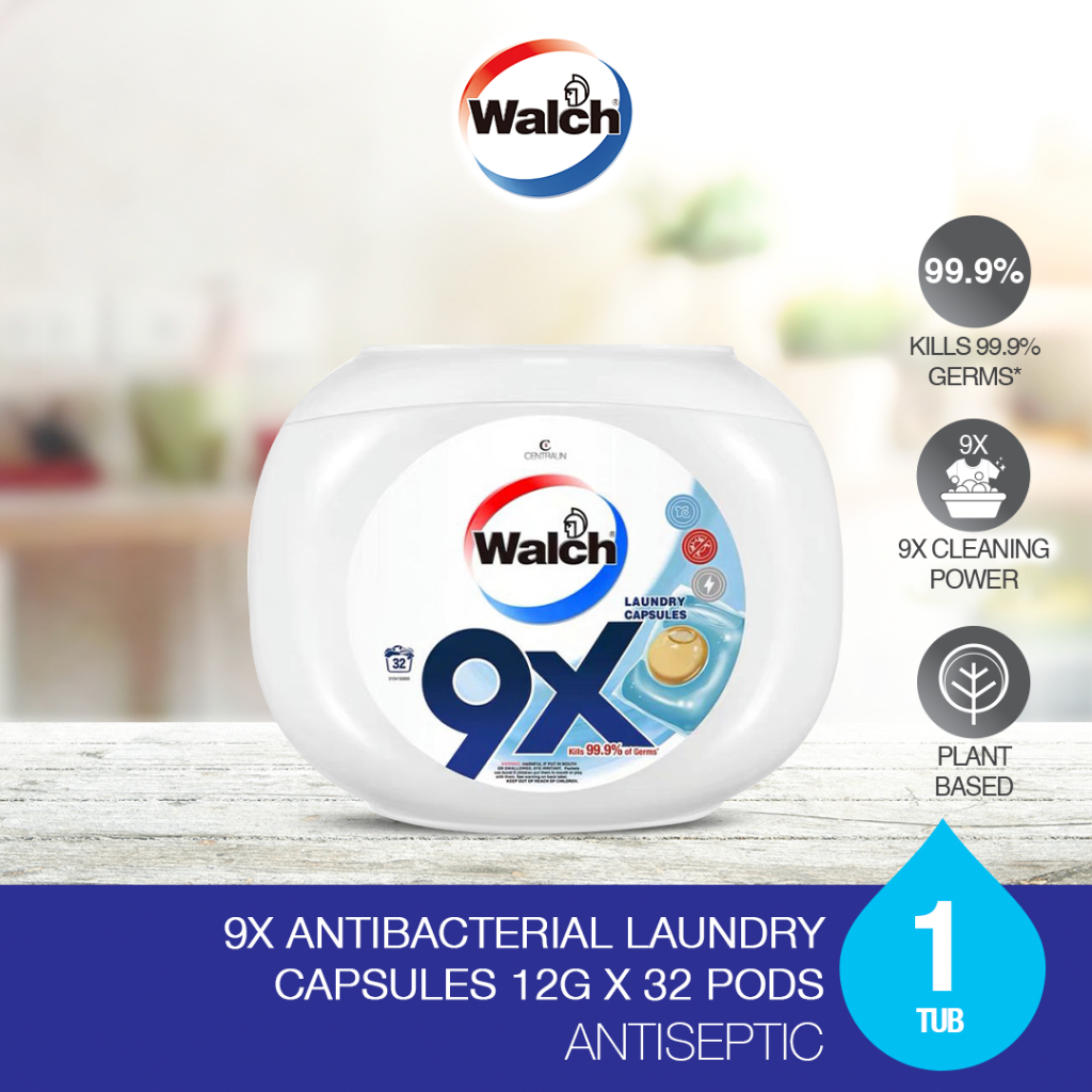 Walch 9X Antibacterial Laundry Capsules (12g x 32 Pcs) | Shopee Malaysia