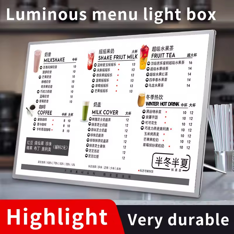 A1 A2 A3 A4 LED Light Advertising Box Super Bright Slim Clip Poster ...