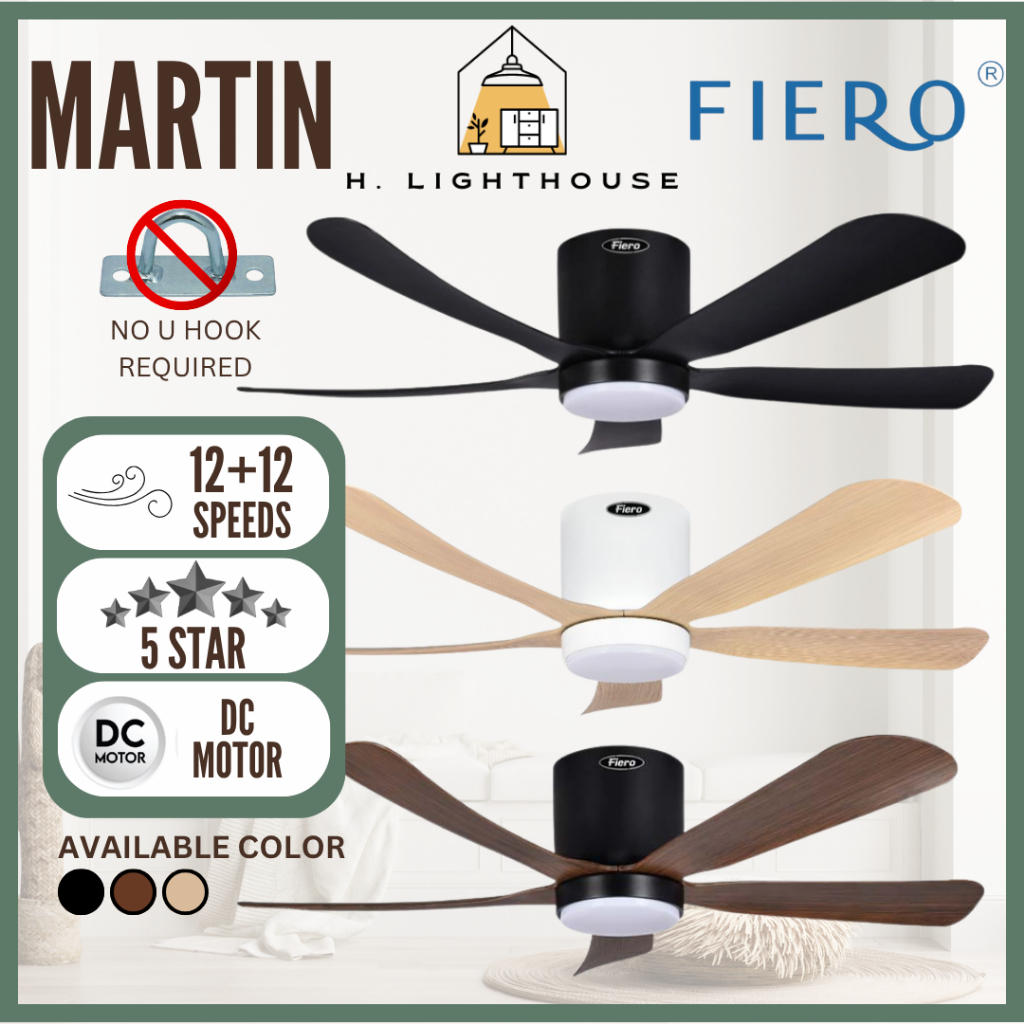 🔥NEW🔥FIERO MARTIN Ceiling Fan 5 Blades DC Baby Fan With Bracket ...