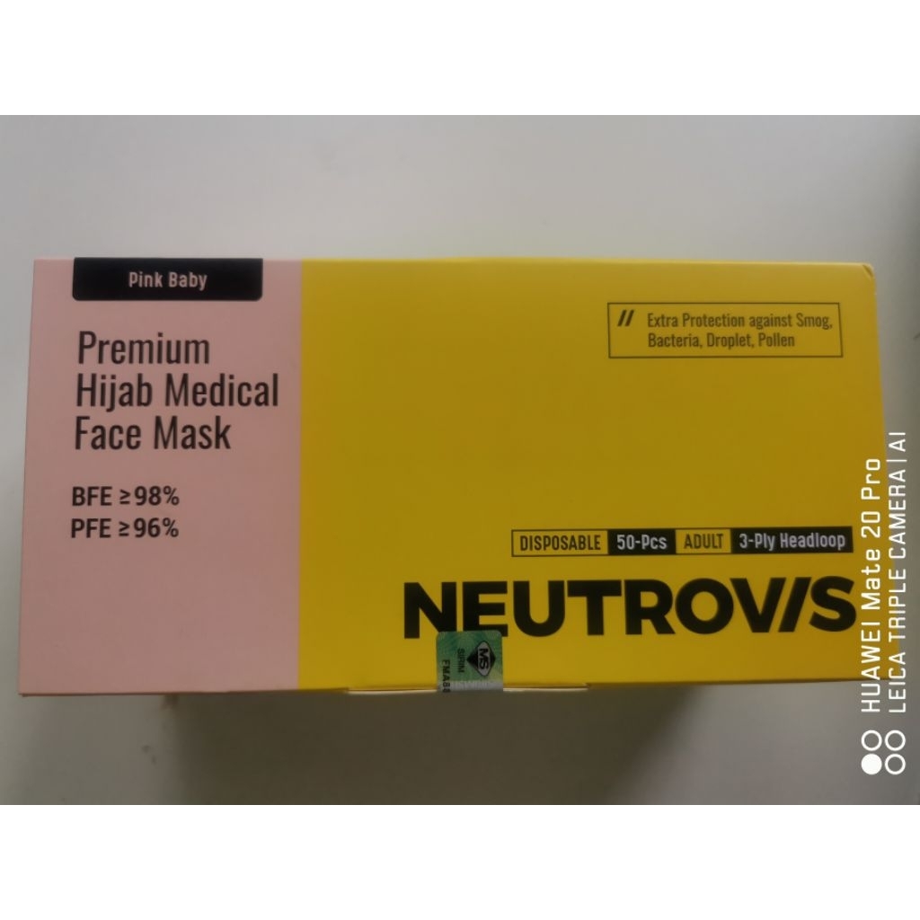 Neutrovis 3-Ply Hijab Premium Medical Face Mask 50s - Pink Baby ...