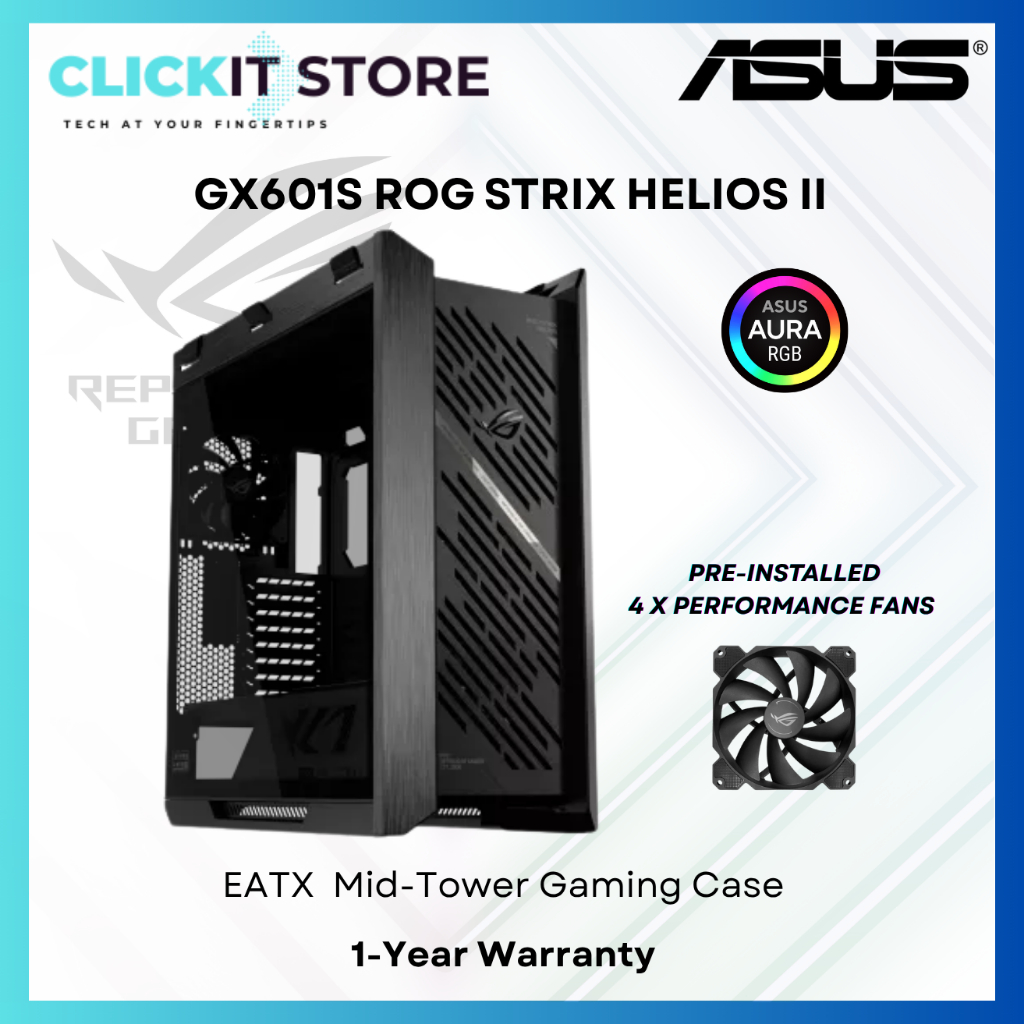 ASUS ROG Strix Helios II GX601S Black Mid Tower PC Case - ARGB AuraSync ...
