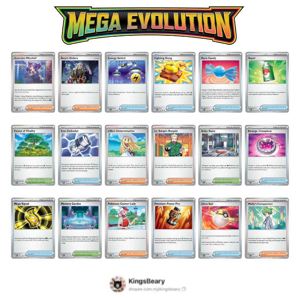 Mega Evolution | Trainer Card | Tool Supporter Item Stadium type ...