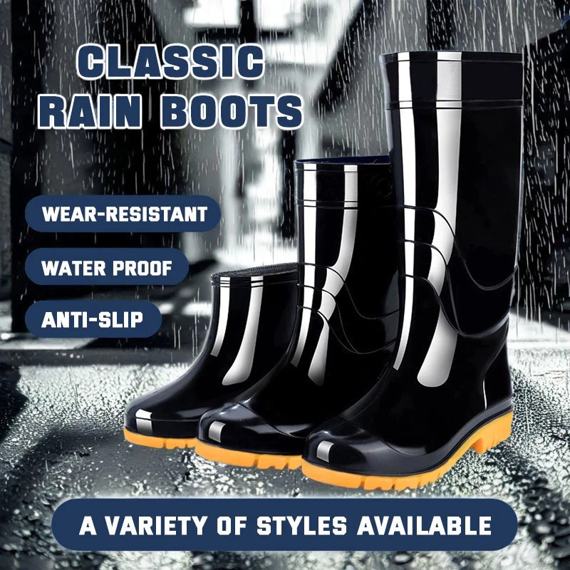 [SIZE 40-45] RUBBER BOOT Quality Rubber Rain Boots Kasut Air Getah ...