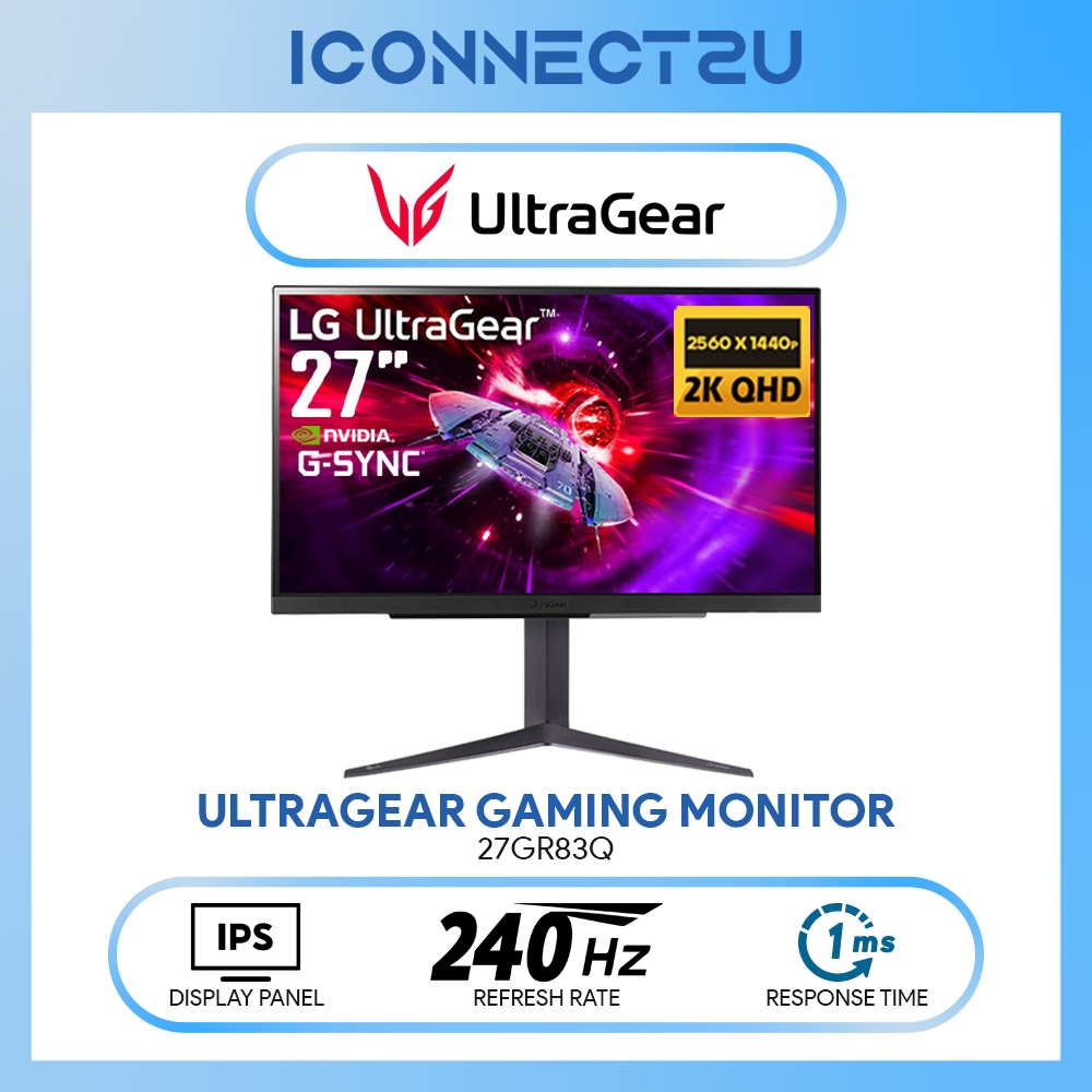 LG 27" 27GR83Q IPS QHD 240Hz 1ms HDR10 Freesync Gsync Ergonomic ...