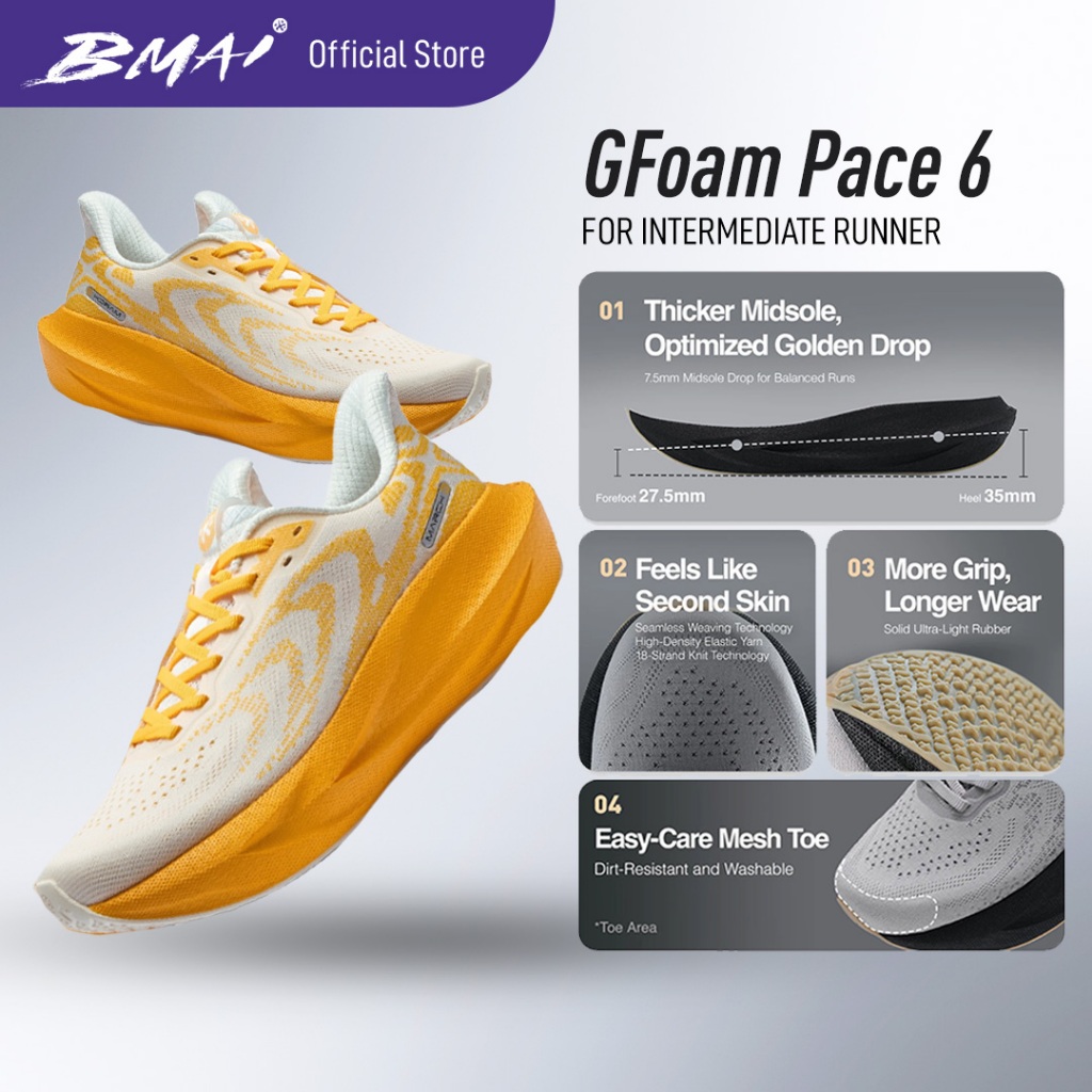 【NEW LAUNCH】BMAI Pace 6 Cushioning Running Shoes Daily And Long ...