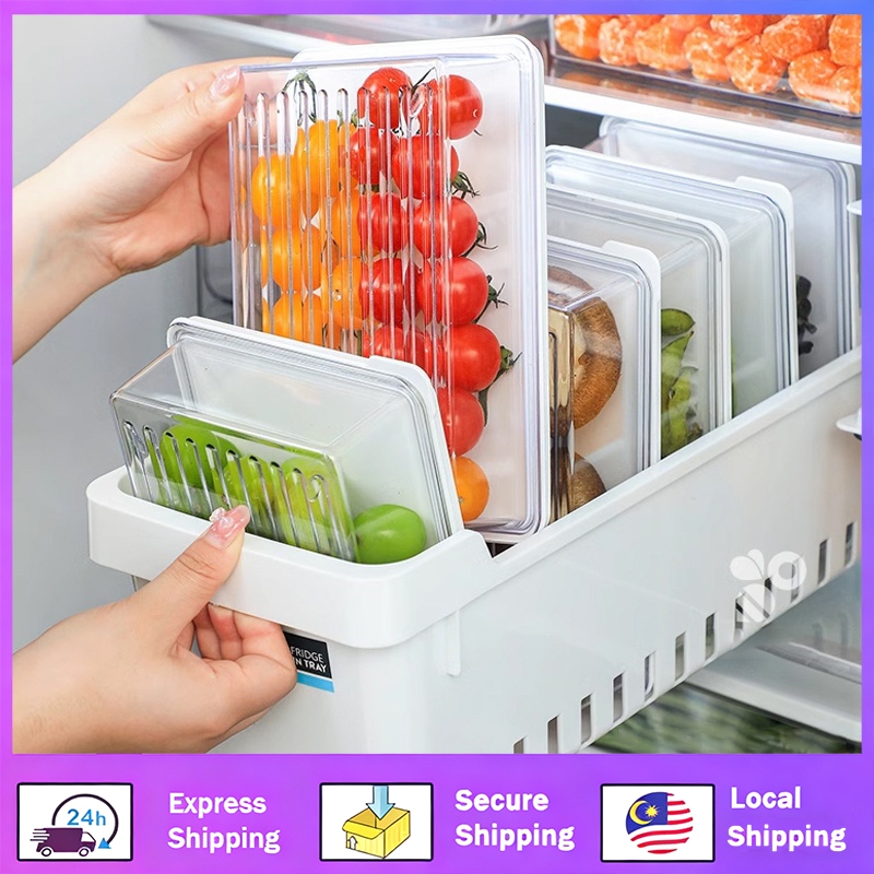Freezer Storage Box Kitchen Freezing Organizer Refrigerator Fridge Food ...