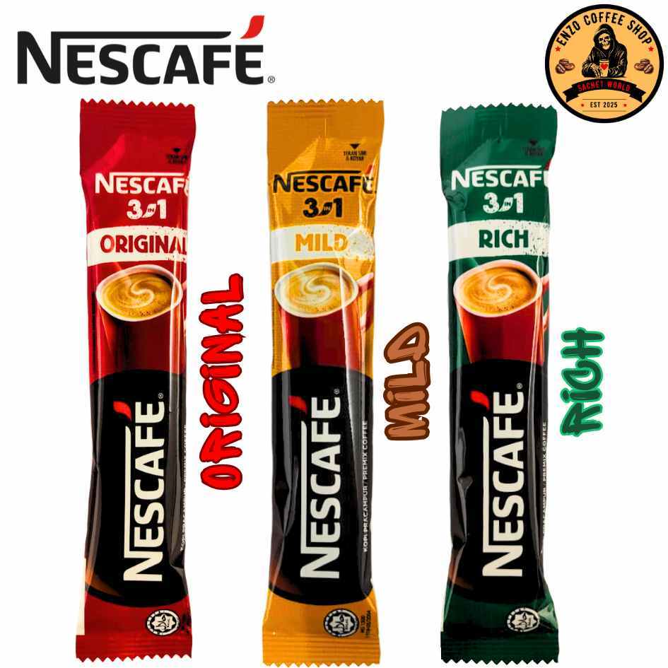 NESCAFE 3 IN 1 - ORIGINAL, MILD, RICH INSTANT COFFEEMIX DRINK / SINGLE ...