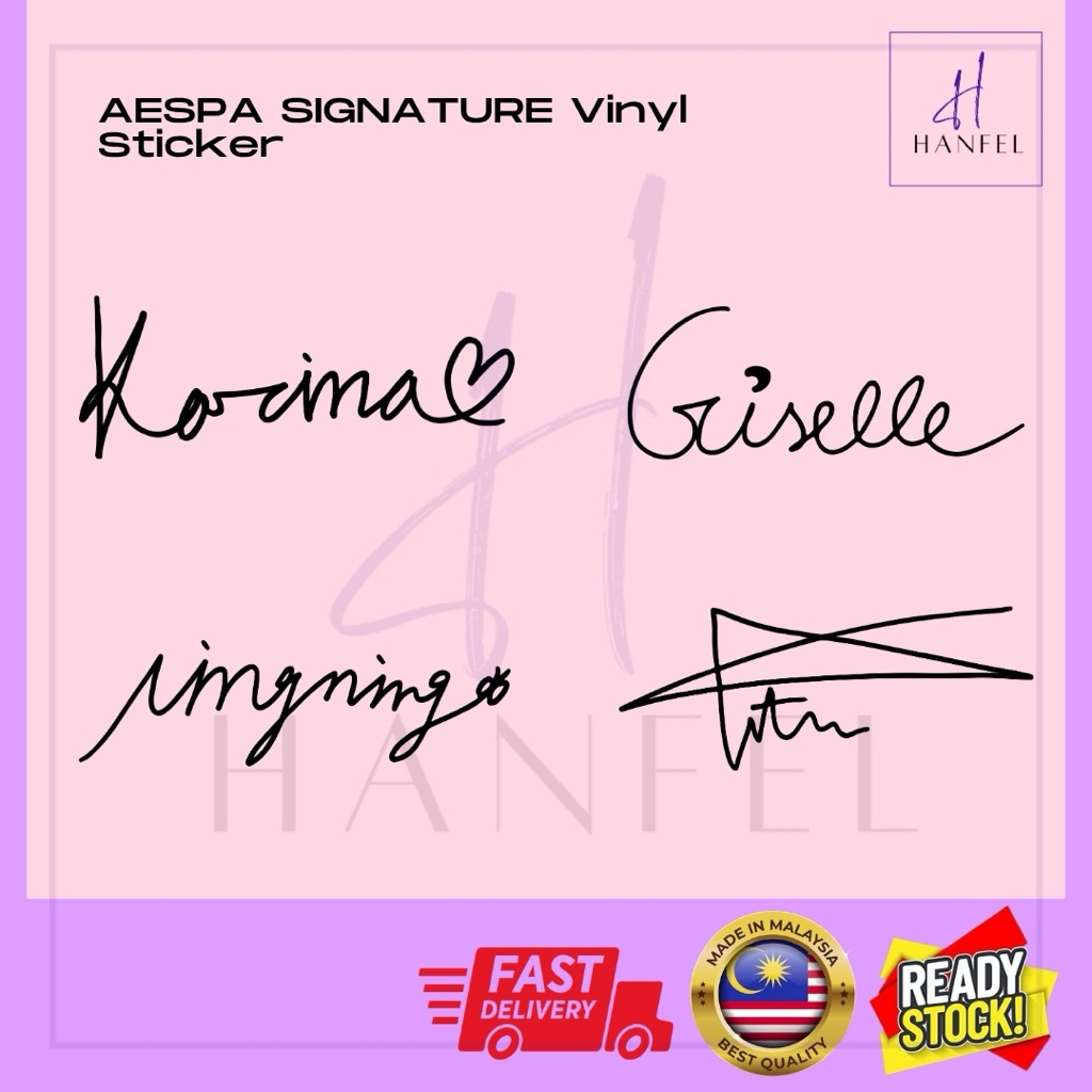 Aespa Member Signature Kpop Girl Group vinyl Sticker / Decal sticker ...