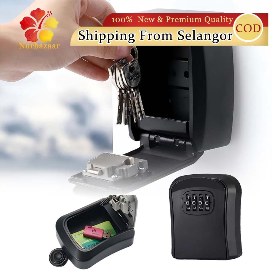 4 Digit Combination Key Organizer Waterproof Outdoor Key Safe Box 4 ...