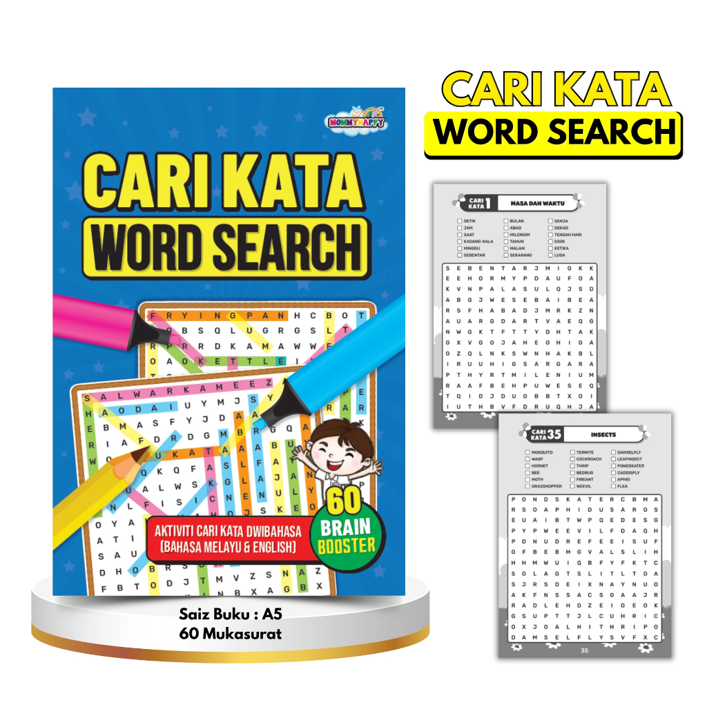 CARI KATA WORD SEARCH MOMMY HAPPY Aktiviti Cari Kata Dalam Bahasa ...