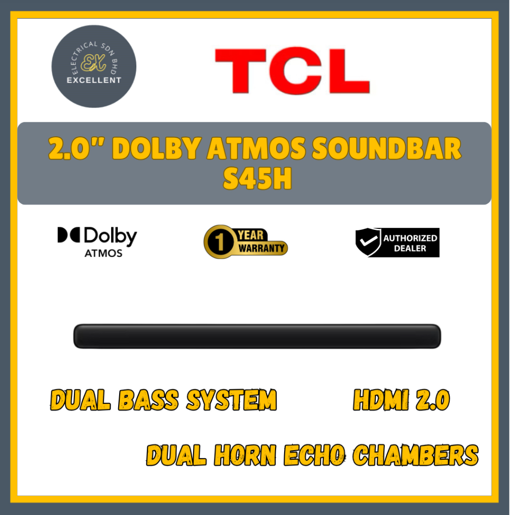 TCL 2.0Ch Dolby Atmos Soundbar S45H | Shopee Malaysia