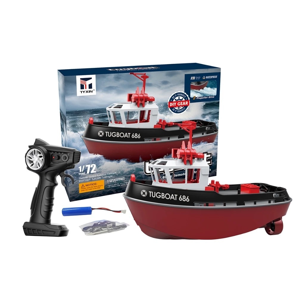 TYXIN 686 RC Remote Control Tugboat 1/72 Mini Electric Boat Water Toy ...