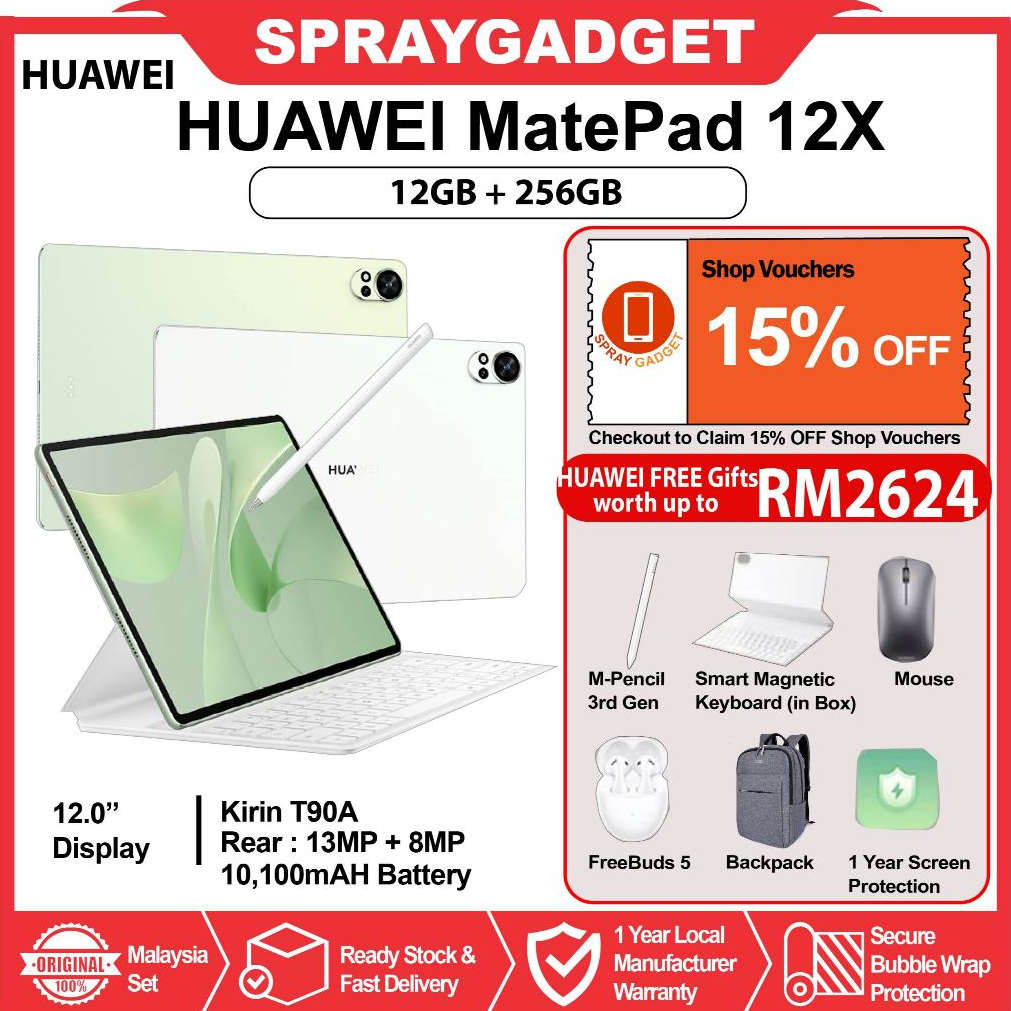[NEW] HUAWEI MatePad 12X l WiFi 12+256GB l PC-Level WPS l 12-inch ...