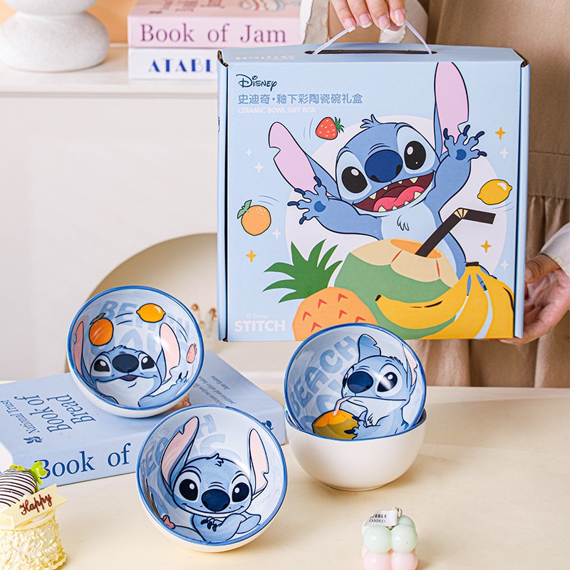 [READY ] Disney Stitch 陶瓷米饭碗・可爱卡通餐具套装｜高颜值礼盒｜Microwave Safe | Shopee ...