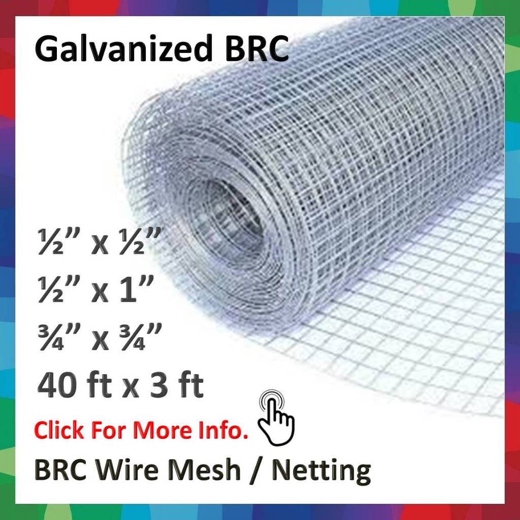 3FT x 40FT Jaring Besi Galvanized BRC Welded Iron Wire Mesh Net / Kawat ...