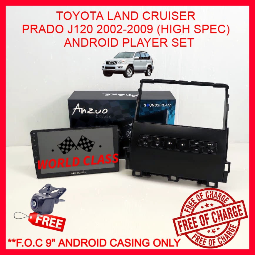 TOYOTA LAND CRUISER PRADO (J120) 2002-2009 (HIGH SPEC) 9" SOUNDSTREAM ...