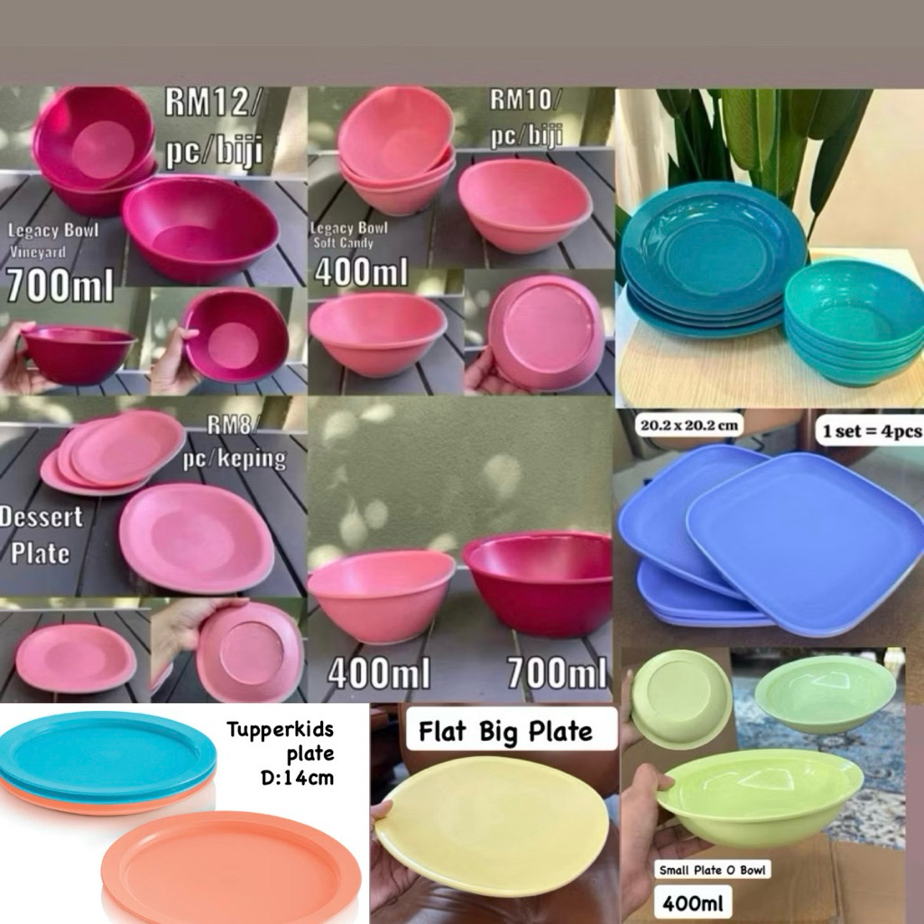 Legacy Bowls & Plate Tupperware | Shopee Malaysia